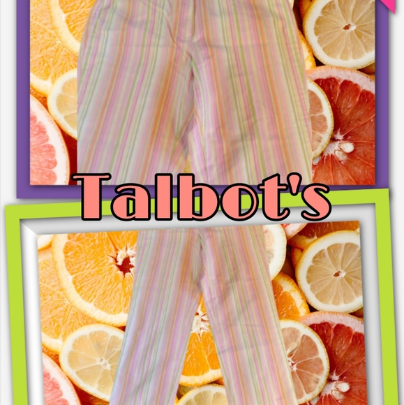 Talbots | Pants & Jumpsuits | 2 For Talbots Striped Sherbet Color ...